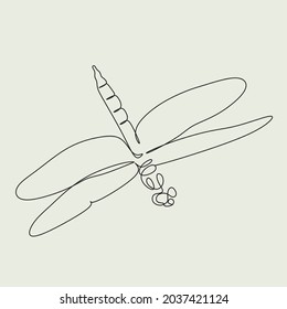 Dragonfly One Line Art Insect Minimal Stock Vector (Royalty Free ...