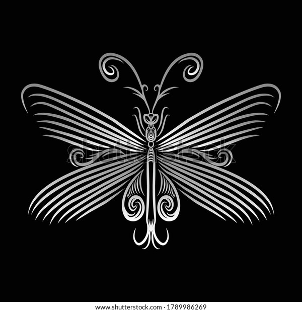 Dragonfly Vector Line Art Illustration Stock Vector (Royalty Free ...