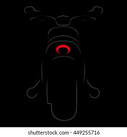 Dragster Motorcycle Back View Silhouette Night Stock Illustration 504497944