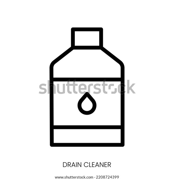 Drain Cleaner Icon Line Art Style Stock Vector (Royalty Free ...