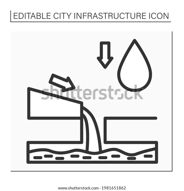 Drainage Line Icon System Drain Water Stock Vector (Royalty Free ...