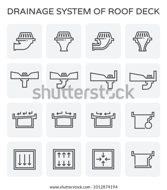 Drainage System Roof Deck Icon May: vector de stock (libre de regalías ...