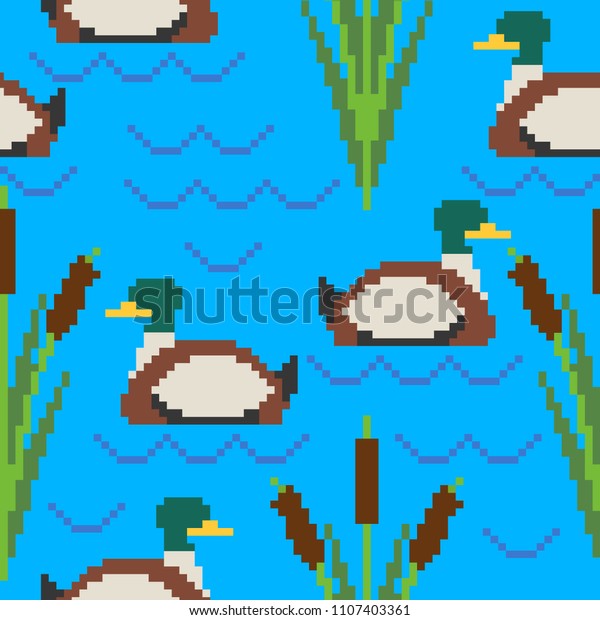 Drake Pixel Art Pattern Pond 8bit 스톡 벡터(로열티 프리) 1107403361 | Shutterstock