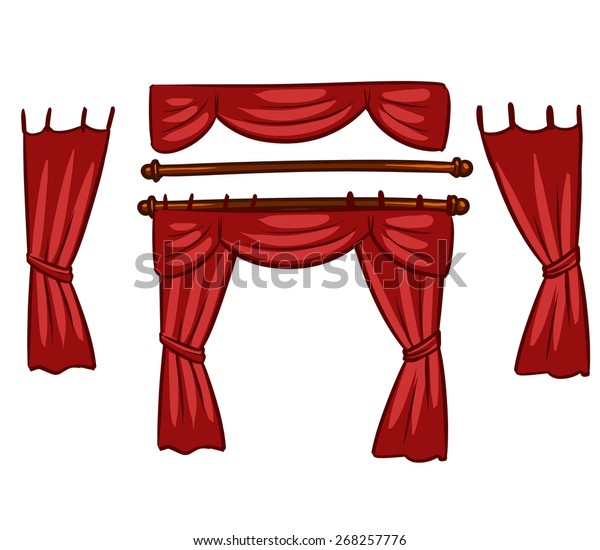 Drapes Cartoon Illustration Stock Vector (Royalty Free) 268257776