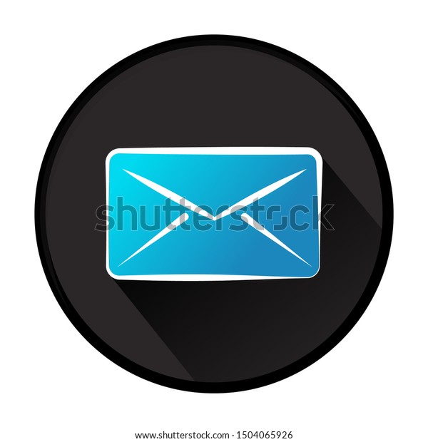 Draw Blue Envelope Icon Black Circle: เวกเตอร์สต็อก (ปลอดค่าลิขสิทธิ์ ...
