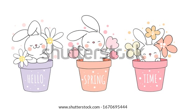 Draw Character Design Banner Background Little Stock Vector (Royalty ...