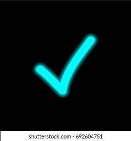 Draw Check Mark Blue Glowing Neon: vector de stock (libre de regalías ...