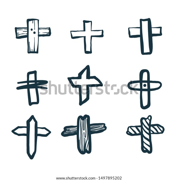 Draw Cross Symbol Cartoon Create Vector Stock Vector (Royalty Free ...