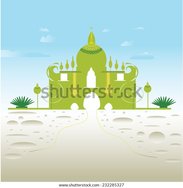 Draw Dome Green Symbol Vector Pattern Stock Vector (Royalty Free ...