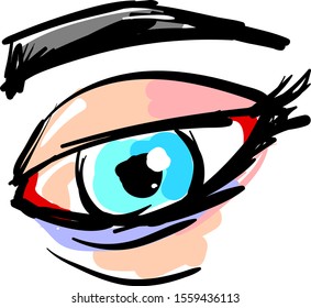 Caricatura con ojos rojos. Ilustración vectorial: vector de stock ...