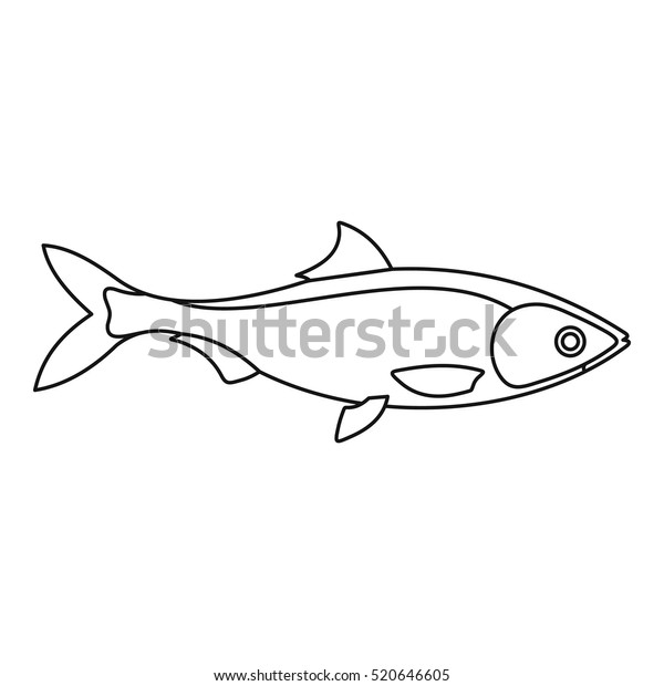 Draw Fin Fish Icon Line Illustration Stock Vector (Royalty Free ...