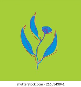 Draw Flowers One Line Colored Spots Stock Vector (Royalty Free ...