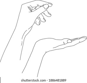 Draw Hand Sketch Hand Vector Sending Stock Vector (Royalty Free ...