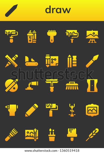 Draw Icon Set 26 Filled Draw: vector de stock (libre de regalías ...