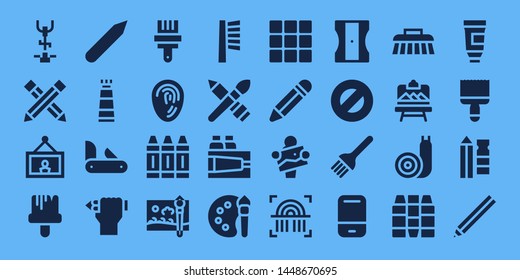 Draw Icon Set 32 Filled Draw Stock Vector (Royalty Free) 1448670695 ...