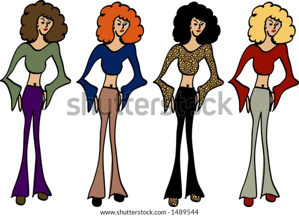 Draw Lady Four Different Colors Stock Vector (Royalty Free) 1489544 ...