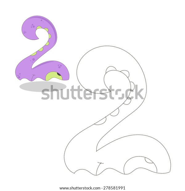 Draw Number Educational Game Children Vector Stock Vector (Royalty Free ...
