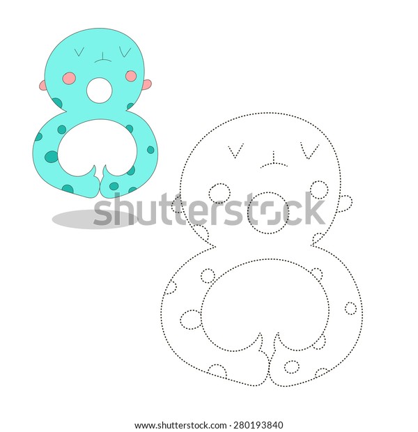 Draw Number Educational Game Children Vector Stock Vector (Royalty Free ...