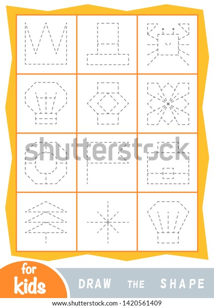 Draw Shapes Educational Game Children Replicate Stock Vector (Royalty ...