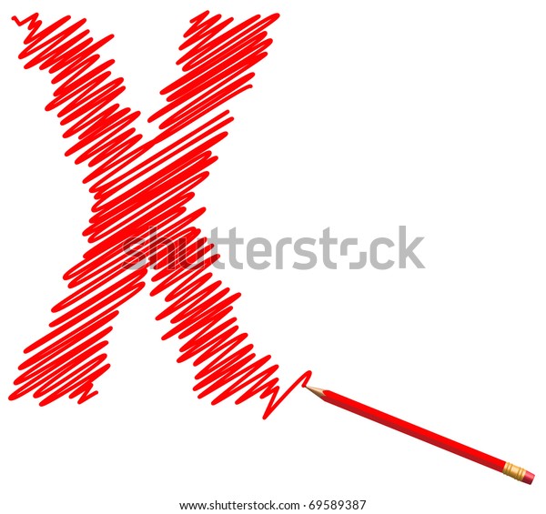Draw Sketch Letter By Red Pencil Stock Vector (Royalty Free) 69589387 ...
