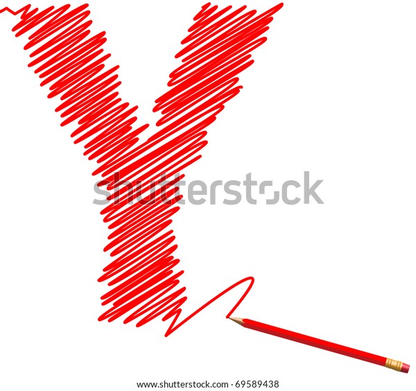 Draw Sketch Letter By Red Pencil Stock Vector (Royalty Free) 69589438 ...
