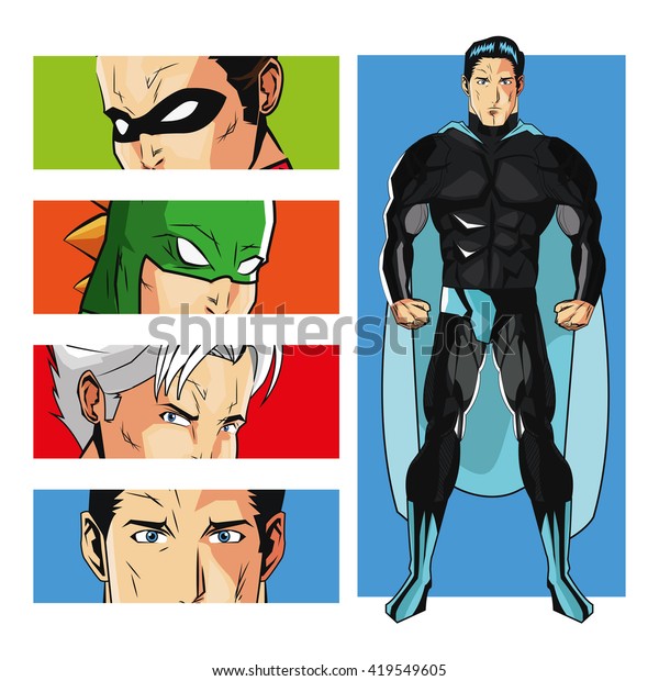 Draw Superhero Cartoon Vector Illustration Stock Vector (Royalty Free ...