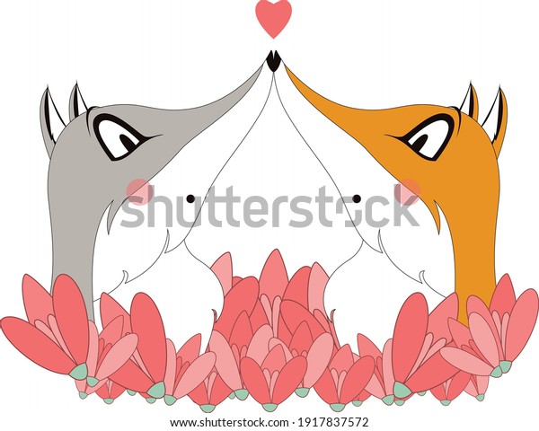 Draw Vector Character Design Couple Love Stock Vector (Royalty Free ...