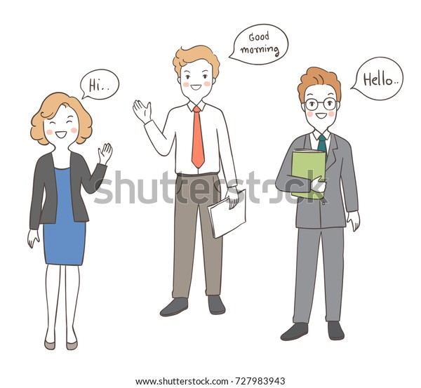 Draw Vector Illustration Character Happy Business Stock Vector (Royalty ...