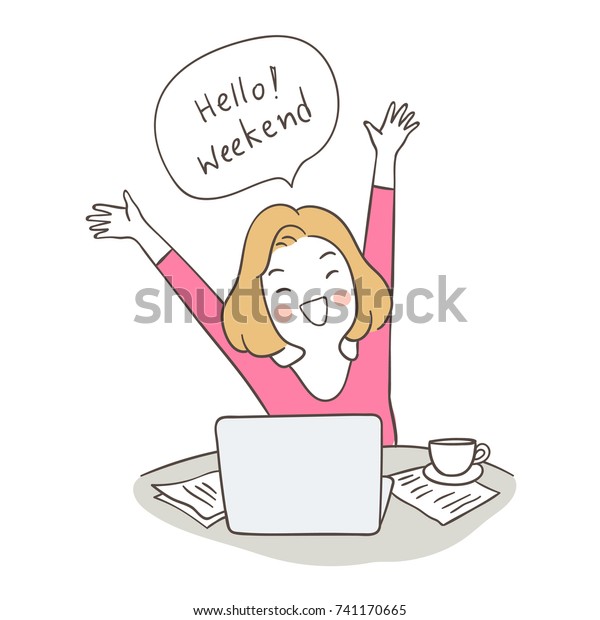 Draw Vector Illustration Character Happy Business Stock Vector (Royalty ...