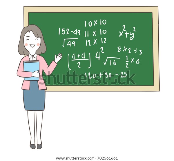 Draw Vector Illustration Character Teacher Teach เวกเตอร์สต็อก (ปลอดค่า ...