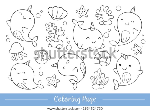 Draw Vector Illustration Coloring Page Cute: เวกเตอร์สต็อก (ปลอดค่า ...