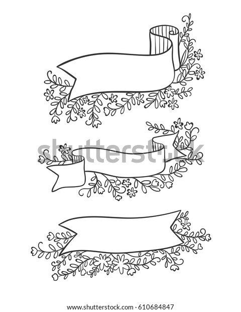 Draw Vector Illustration Outline Ribbon Flower Stock Vector (Royalty ...