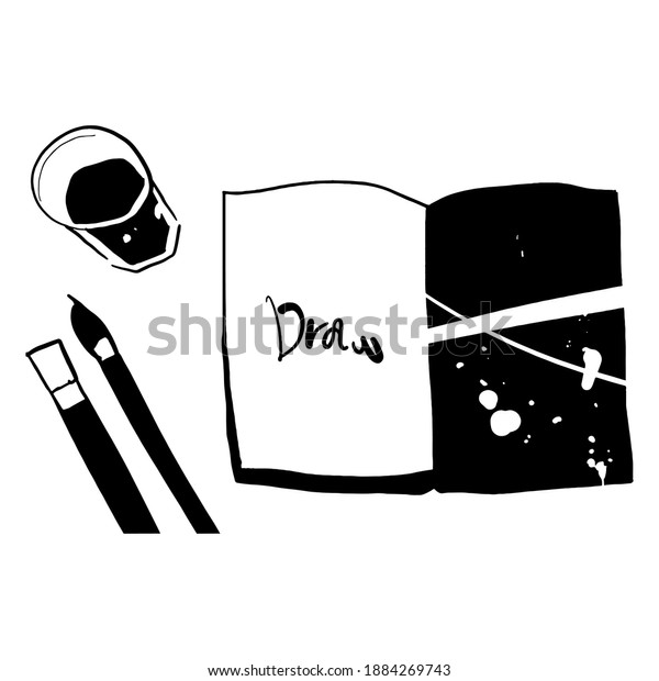 Draw Working Illustration Drawing Stock Vector (Royalty Free ...