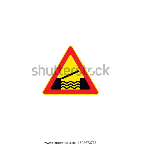 Drawbridge Ahead Sign On White Background Stock Vector (Royalty Free ...
