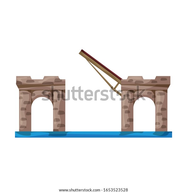 Drawbridge Vector Iconcartoon Vector Icon Isolated Stock Vector ...