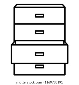 Drawer Chest Vector Flat Outline Icon Stock Vector (Royalty Free ...