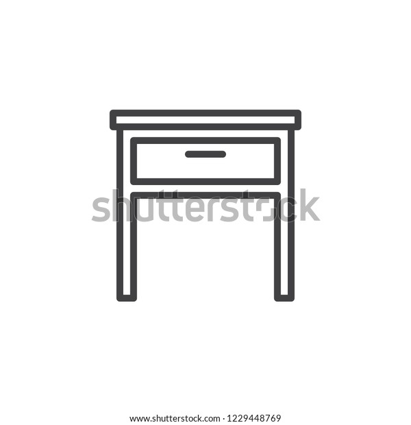 Drawer Desk Outline Icon Linear Style Stock Vector (Royalty Free ...