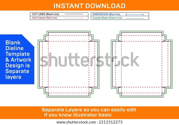 Drawer Sleeve Box Packaging Design Template Stock Vector (Royalty Free ...
