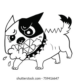 Vektor Stok Drawing Aggressive Dog Rabies Dog (Tanpa Royalti) 759416647 ...