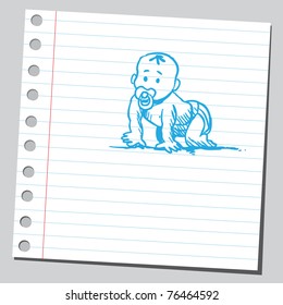 304 Line drawing baby crawling Images, Stock Photos & Vectors ...