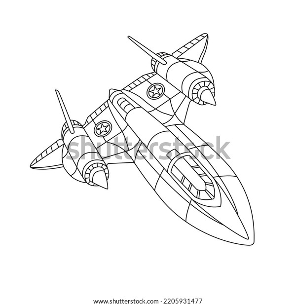 Drawing Black White Fighter Jet Vector Stock Vector (Royalty Free ...