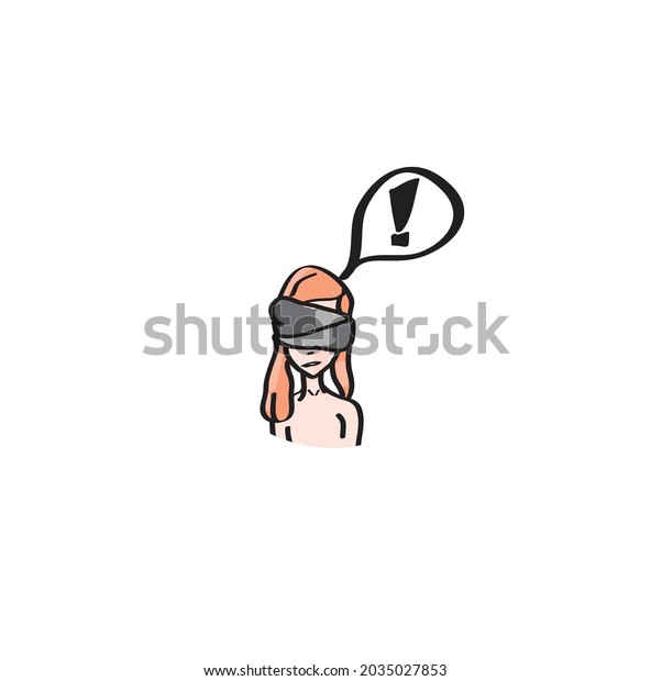 Drawing Blindfolded Surprised Girl Stock Vector (Royalty Free ...