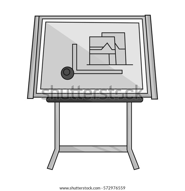 Drawing Board Icon Monochrome Style Isolated Stock Vector (Royalty Free ...