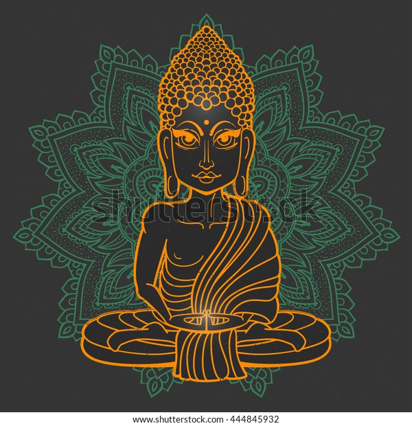 Drawing Buddha Statue Art Vector Illustration Stock Vector (Royalty ...