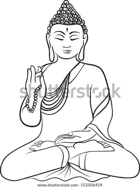 Drawing Buddha Statue Art Vector Illustration Stock Vector (Royalty ...