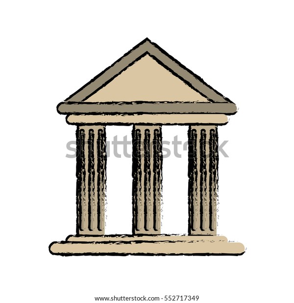 Drawing Building Office Bank Structure Stock Vector (Royalty Free ...