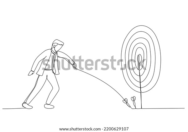 Drawing Businessman Try Hit Target One Stock Vector (Royalty Free ...
