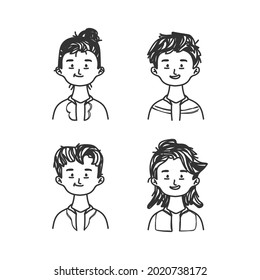 Drawing Cartoon Character Avatar Design Set Stock Vector (Royalty Free ...