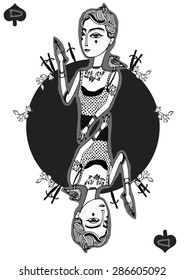 Drawing Character Playing Cards: vector de stock (libre de regalías ...