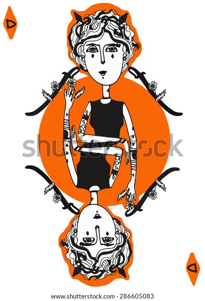 Drawing Character Playing Cards Stock Vector (Royalty Free) 286605083 ...